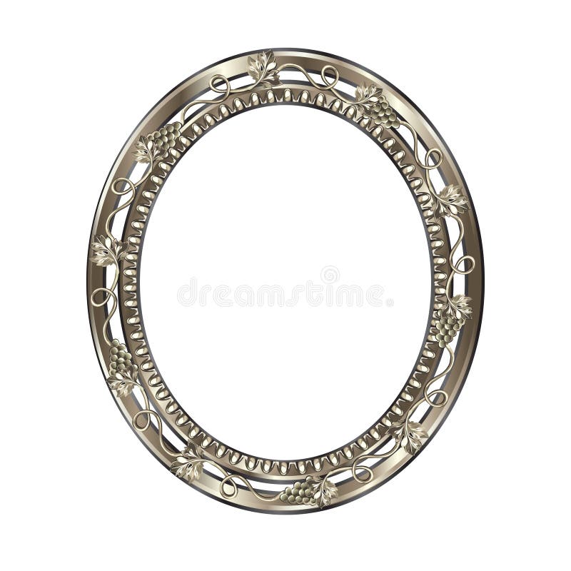 Decorative Frame of Silvery Color of an Oval Form Stock Vector ...