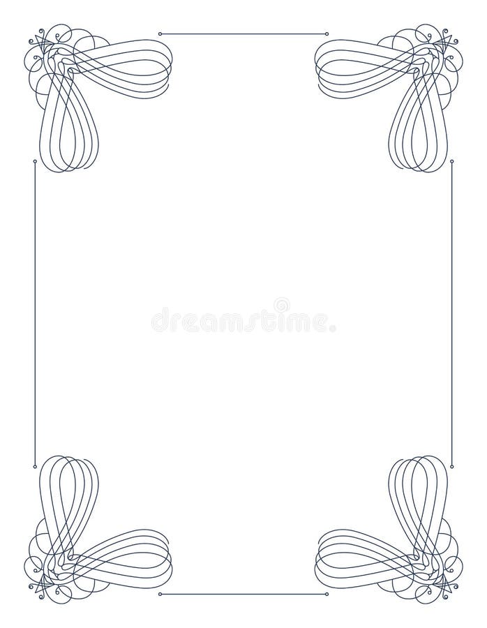 Decorative Frame with Swirls Corners. Elegance Border Design. Linear ...