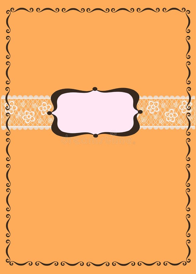 Decorative Frame for Text on a Lace Background Stock Vector ...
