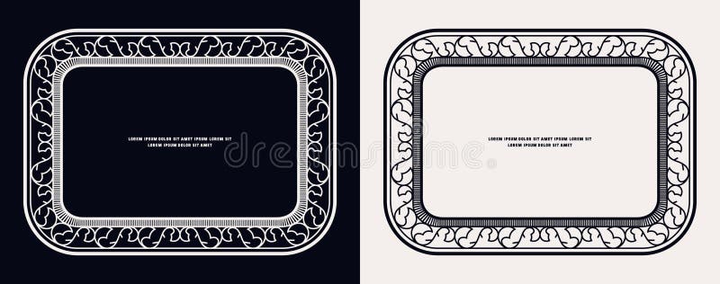 Decorative Frame in Thin Line Style Stock Vector - Illustration of ...