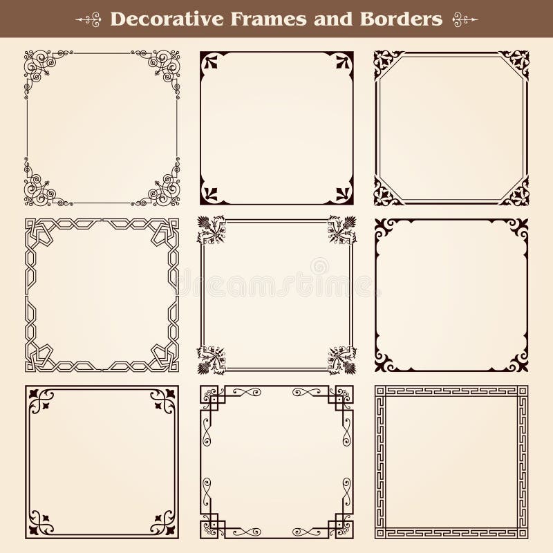 Decorative Frames and Borders Stock Vector - Illustration of decoration ...