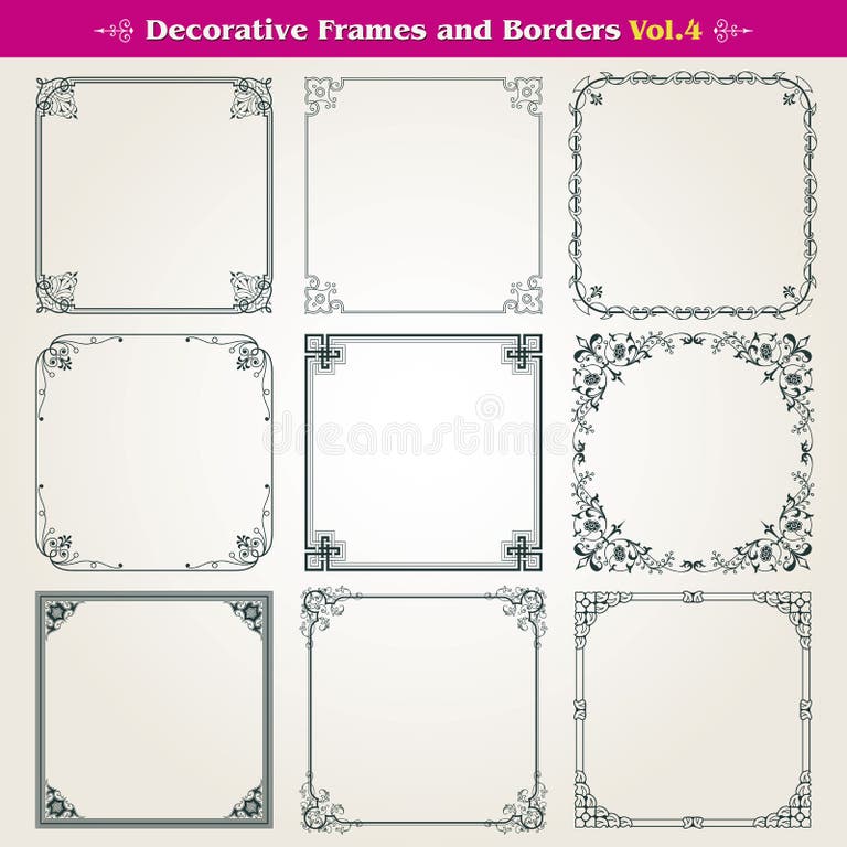 Decorative Frames and Borders Set Vector Stock Vector - Illustration of ...