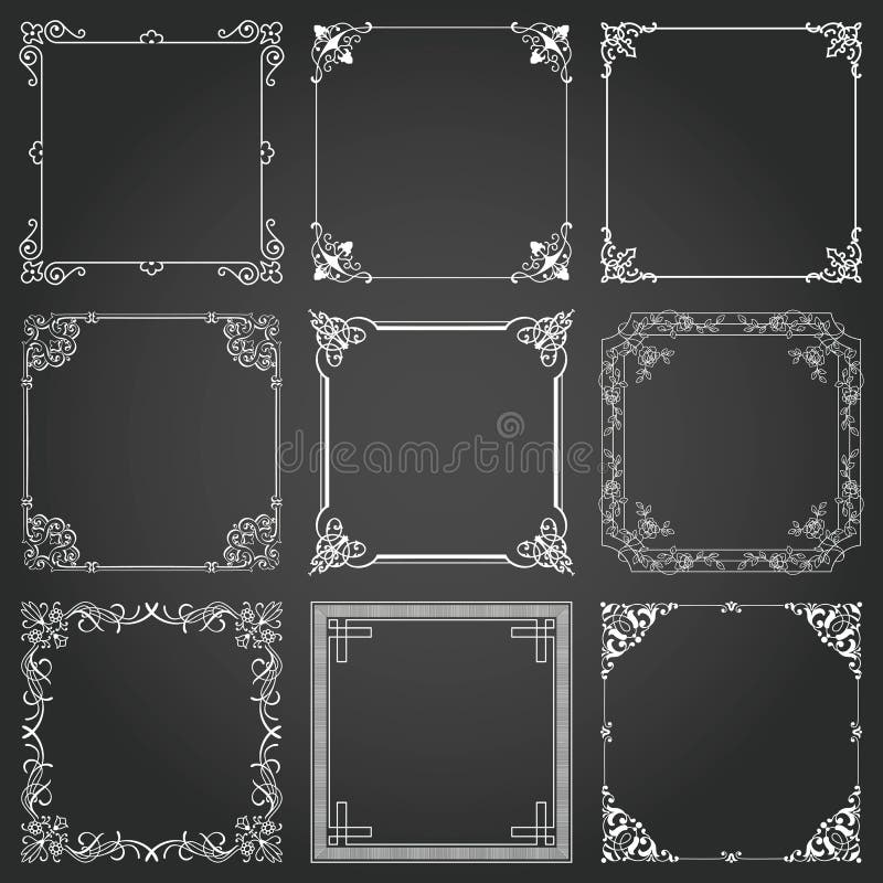 Decorative Frames and Borders Square Set 3 Vector Stock Vector ...
