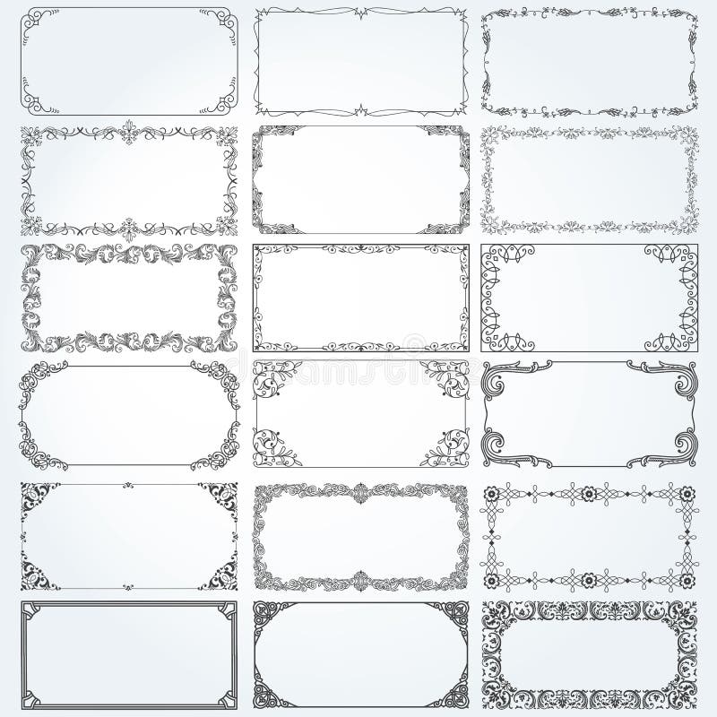 Decorative Rectangle Frames and Borders Set Vector Stock Vector ...