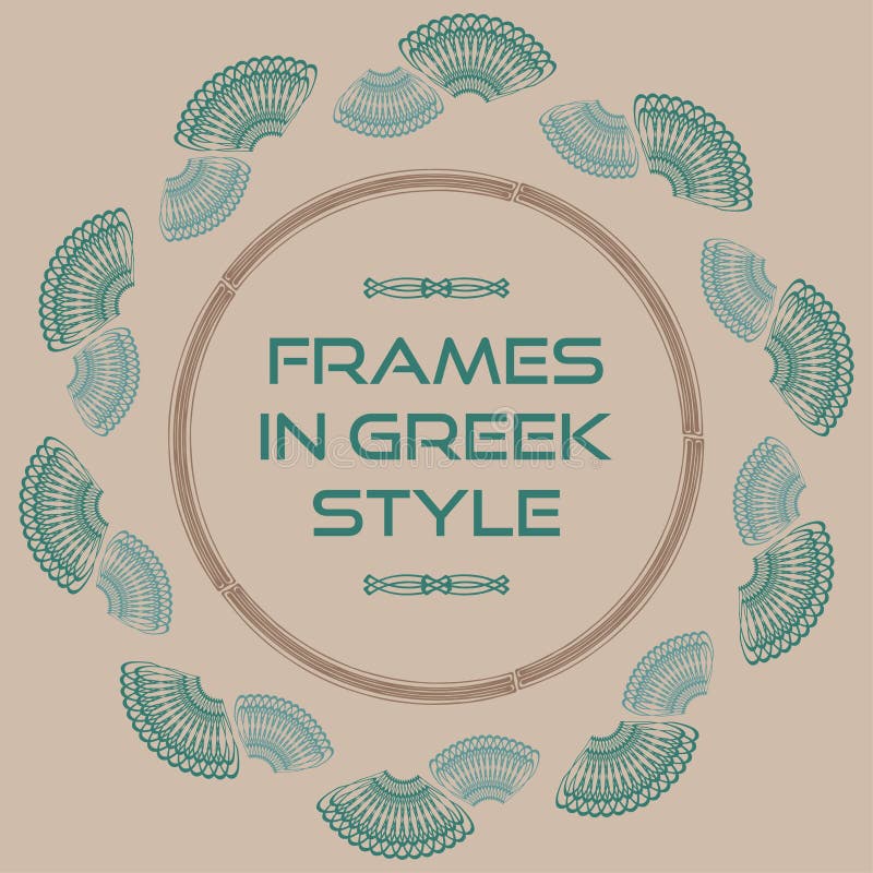 Decorative Frames in the Greek Style. Set of Vector Isolated Icons ...