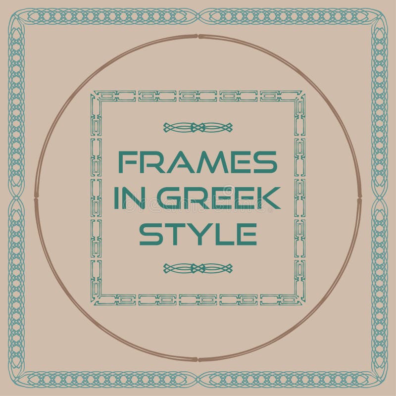 Decorative Frames in the Greek Style. Set of Vector Isolated Icons ...