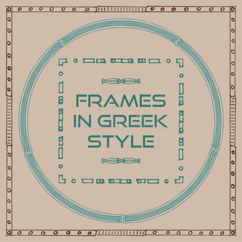 Decorative Frames in the Greek Style. Set of Vector Isolated Icons ...
