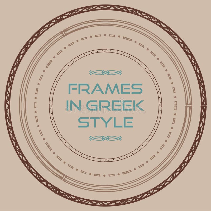 Decorative Frames in the Greek Style. Set of Vector Isolated Icons ...