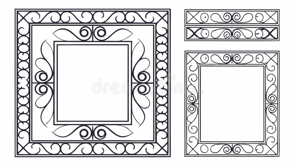 Decorative Frames with Ornate Borders Design Elements Vector Design ...