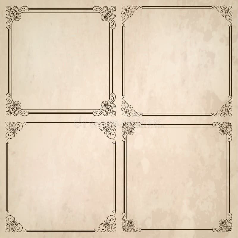 Decorative Frames with Paper Texture Stock Vector - Illustration of ...
