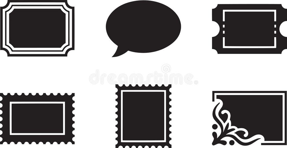 Decorative Frames and Speech Bubbles Collection Ornate Borders Message ...
