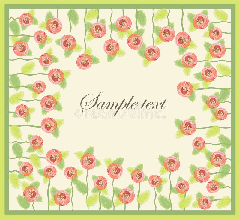 Beautiful Decorative Framework with Flowers. Greet Stock Vector ...