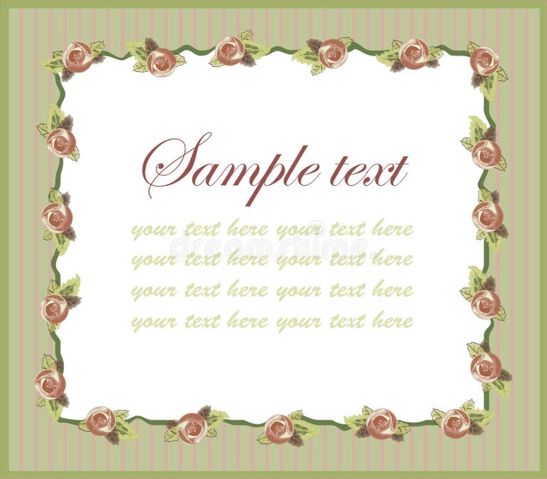 Decorative Framework. Greeting Card with Roses Stock Vector ...