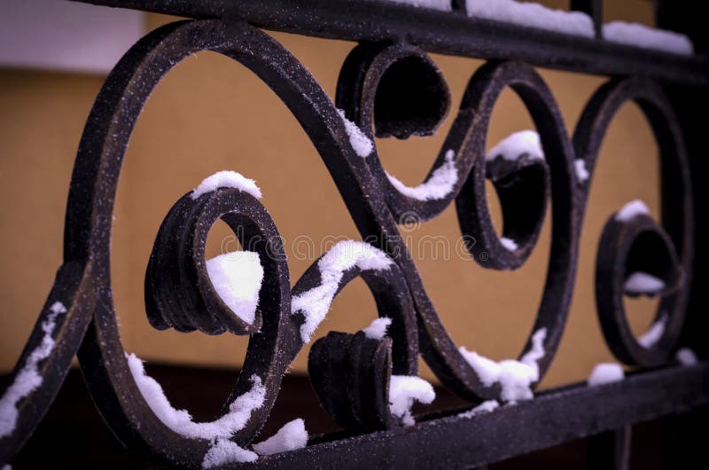 Decorative Framing of a Metal Fence with Forged Elements Stock Image ...