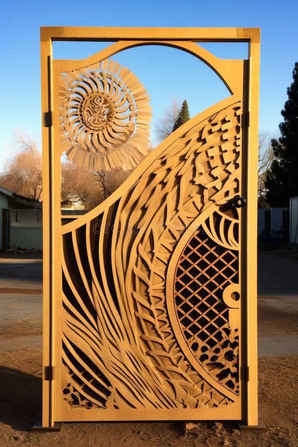Decorative Gate with Circular Design on it S Side. Generative AI Stock ...