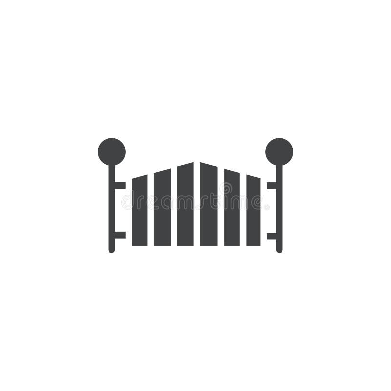 Decorative Gate Icon Simple Vector Symbol Stock Vector - Illustration ...