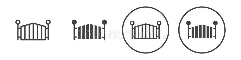 Decorative Gate Icon Vector Logo Outline Stock Vector - Illustration of ...