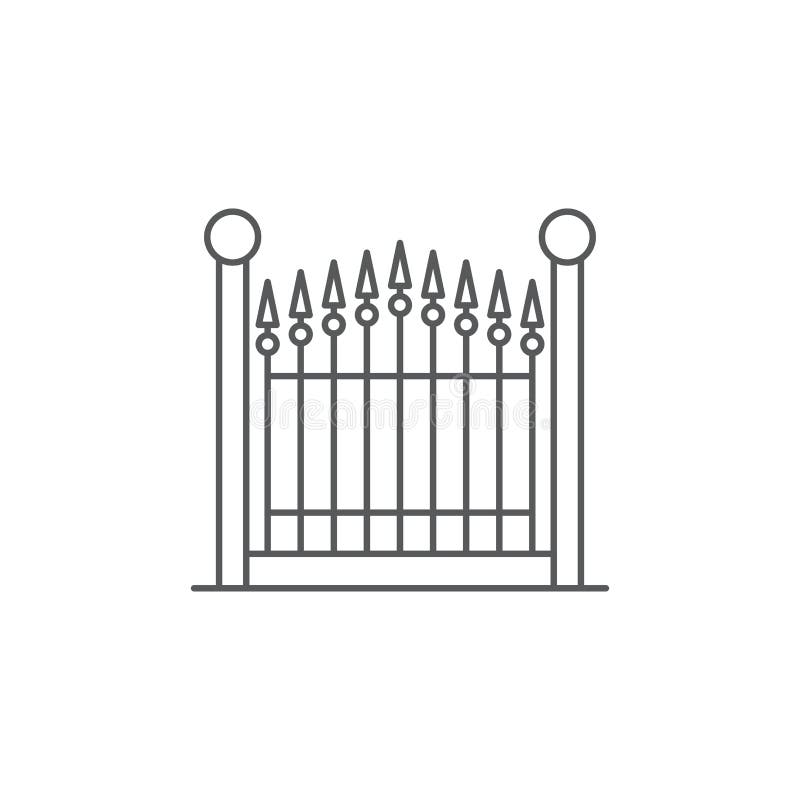 Decorative Gate Filled Outline Icon Stock Vector - Illustration of ...