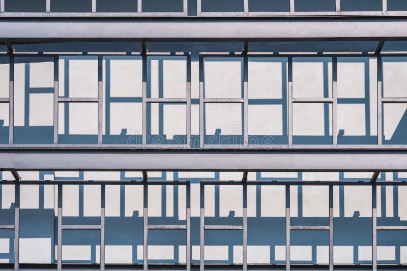 Decorative Geometric Black Metal Structure Outside of Modern Building Wall in Industrial Style ...