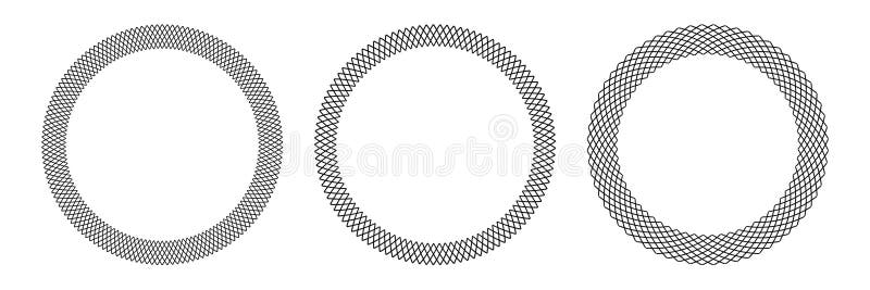 Decorative Geometric Circle Border Patterns. Round Grid Frames Stock ...
