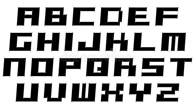 Decorative Geometric Font. Custom Vector Alphabet. Stock Illustration ...