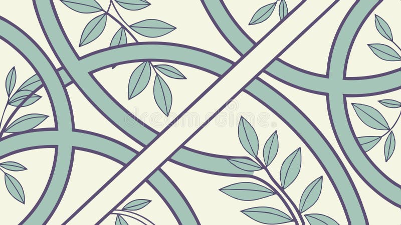 Decorative Geometric Pattern with Circular and Leaf Motifs Vector ...