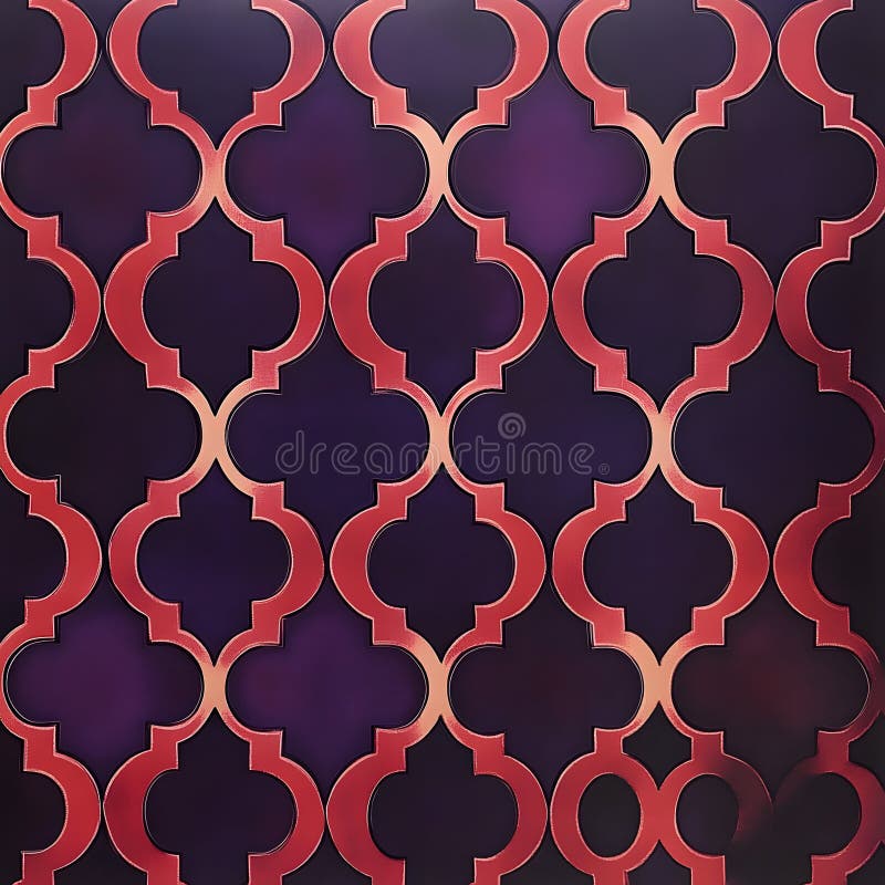 A Decorative Geometric Pattern Featuring Interlocking Shapes in Rich ...