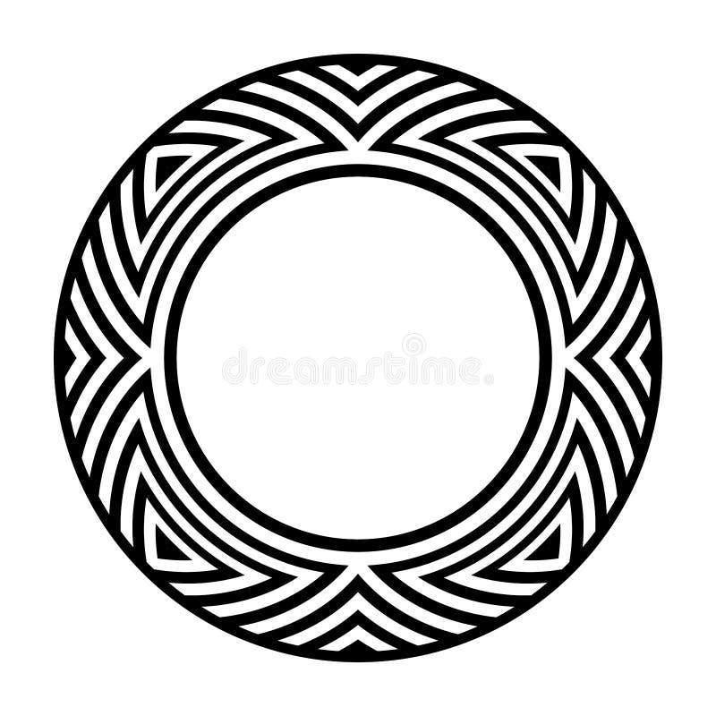 Decorative Geometric Pattern for Round Frame. Circle Design Element ...