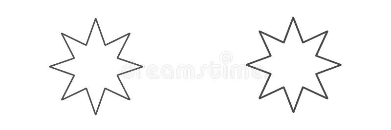 Decorative Geometric Stars with Sharp Points in a Minimalist Style ...