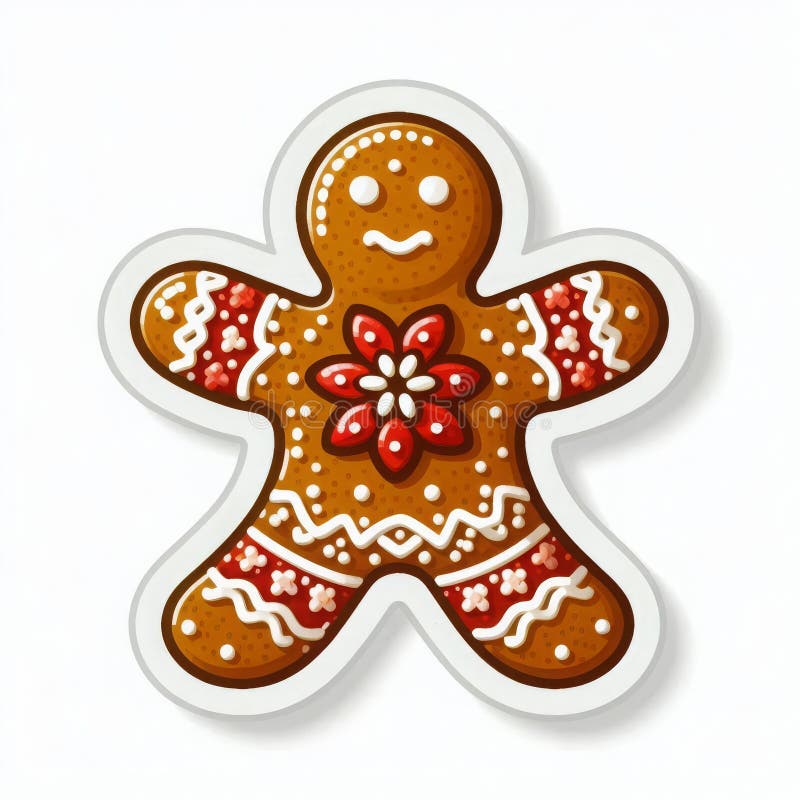 Decorative Gingerbread Man Cookie with Intricate Icing Patterns and ...