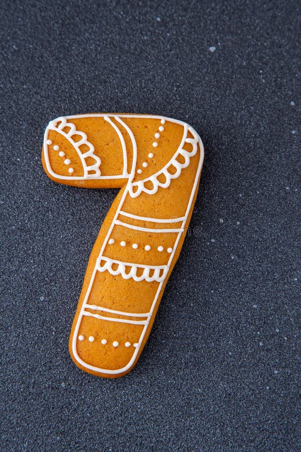 Decorative Gingerbread Number Cookie. Food Stock Image - Image of decorated, homemade: 358141395
