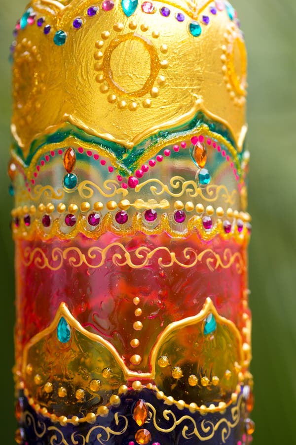 Pattern on a glass bottle stock photo. Image of greens - 110843646