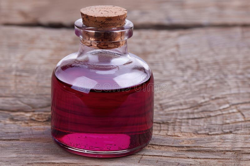 Decorative Glass Bottle with Red Liquid Stock Illustration ...