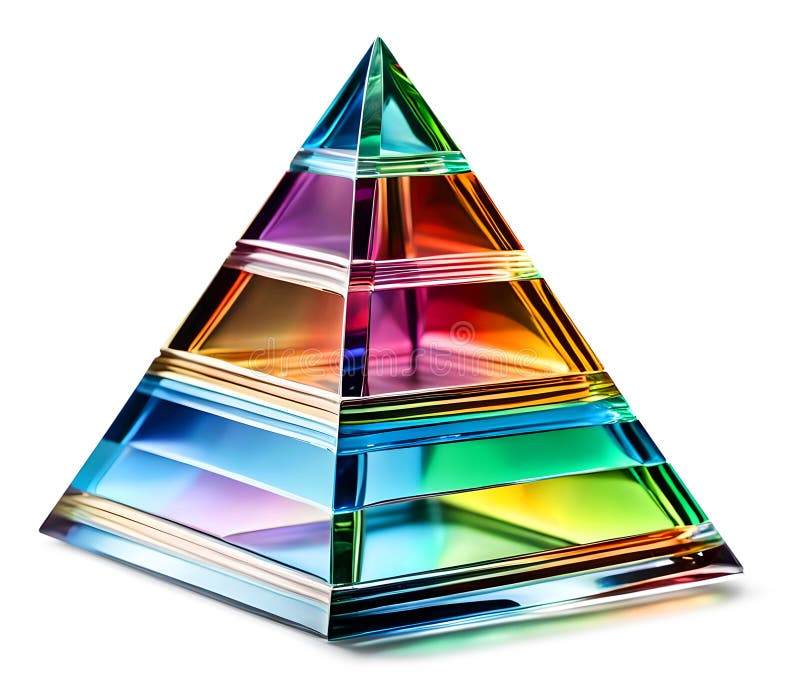 Decorative Glass Pyramid with Rainbow Color Segments Stock Illustration ...