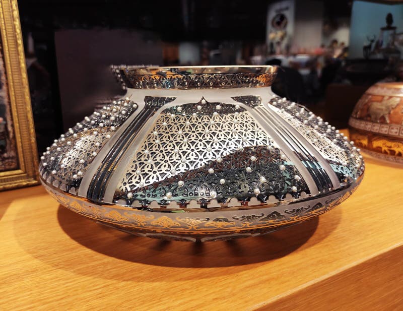 Decorative Glass Vase with Oriental Ornament and Arabic Pattern ...