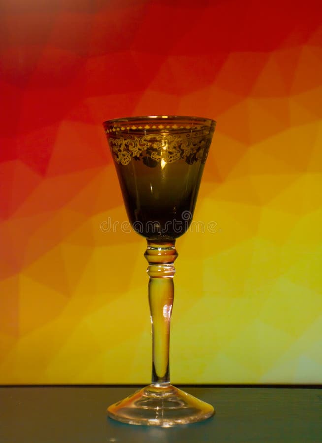 Decorative Glass of Wine on Colored Abstract Background Stock Photo ...