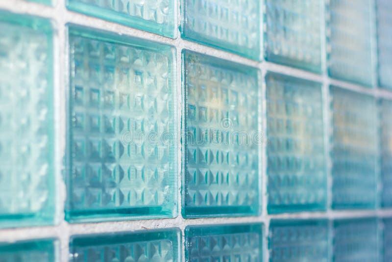 Decorative and Glossy Glass Block Window in Blue As a Texture or for ...