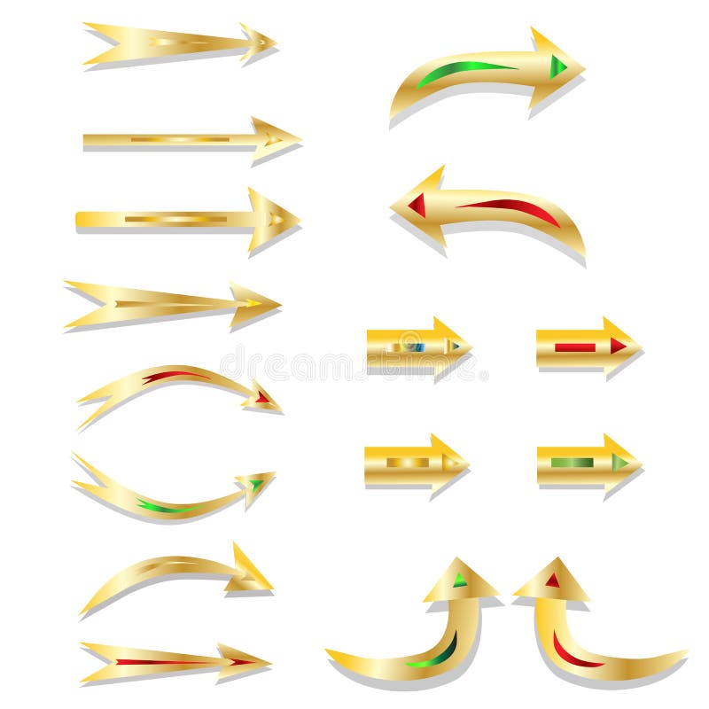 Decorative-gold-arrows-pointers Stock Vector - Illustration of ...