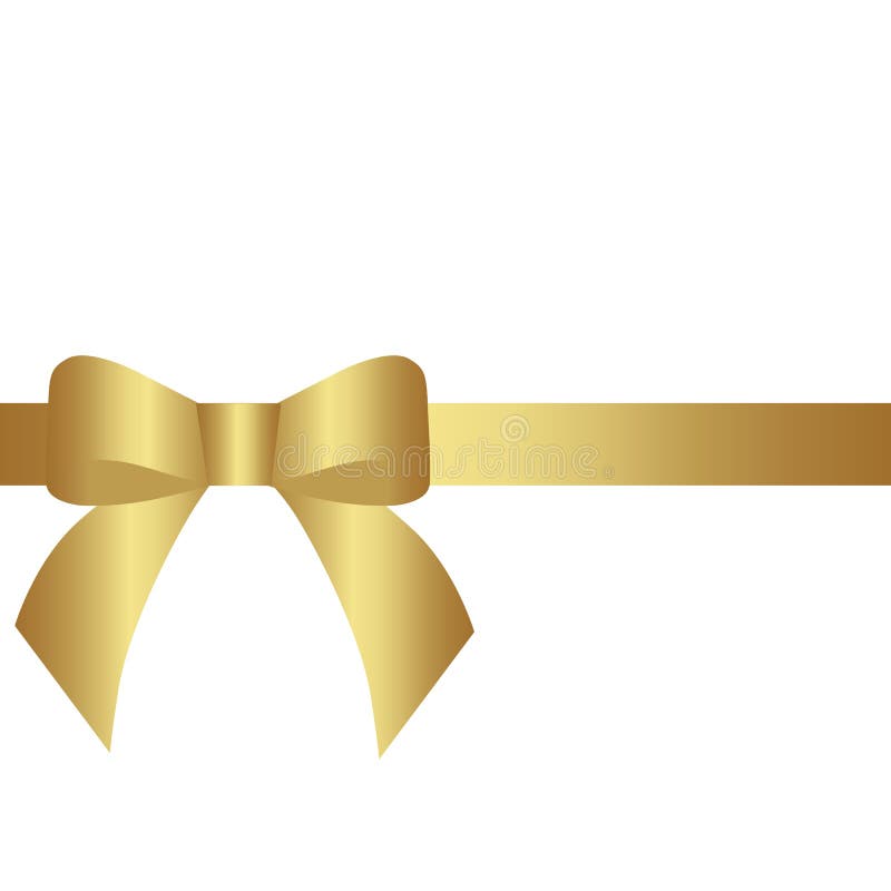 Decorative Gold Bow Horizontal Gold Ribbon. Vector Bow for Page Stock ...