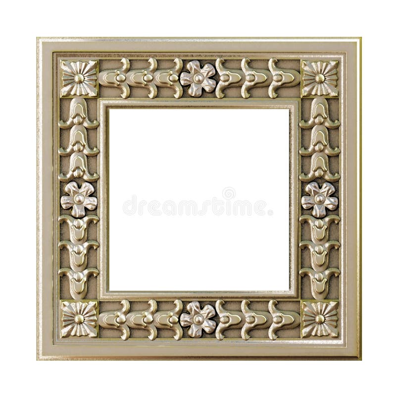 3 Decorative Gold Empty Wall Picture Frames Stock Image - Image of ...