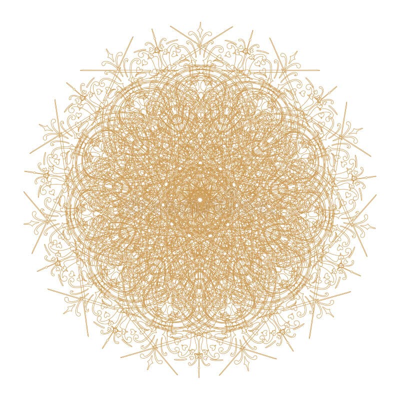 Decorative Gold and Frame with Vintage Round Patterns on White! Stock ...