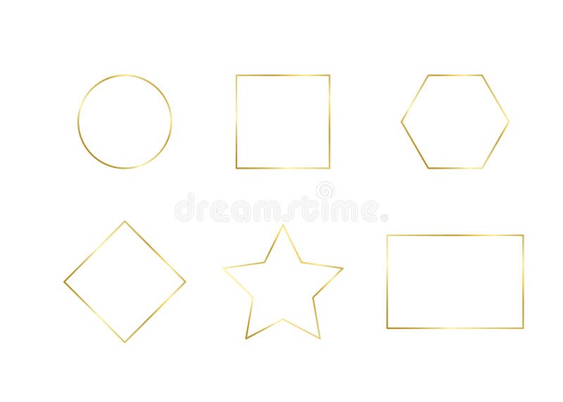 Decorative Gold Frames Different Forms for Note Text. Vintage Rectangle ...