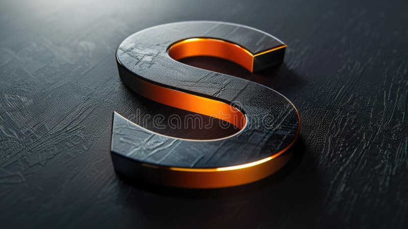 A Decorative Gold Letter S on a Table Stock Photo - Image of typography ...