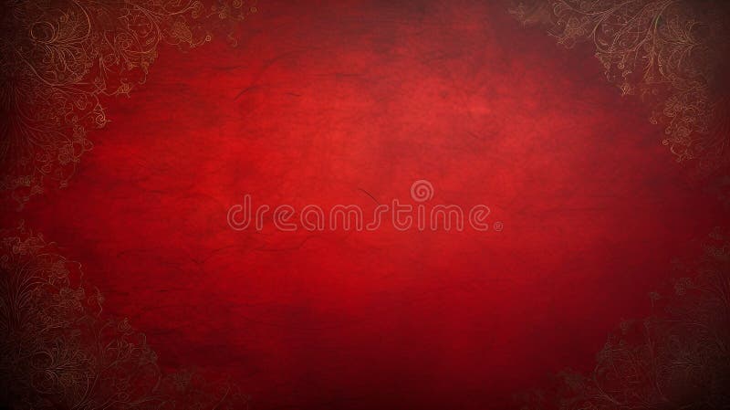 Decorative Gold Patterns on Rich Red Texture. Generative AI Stock ...