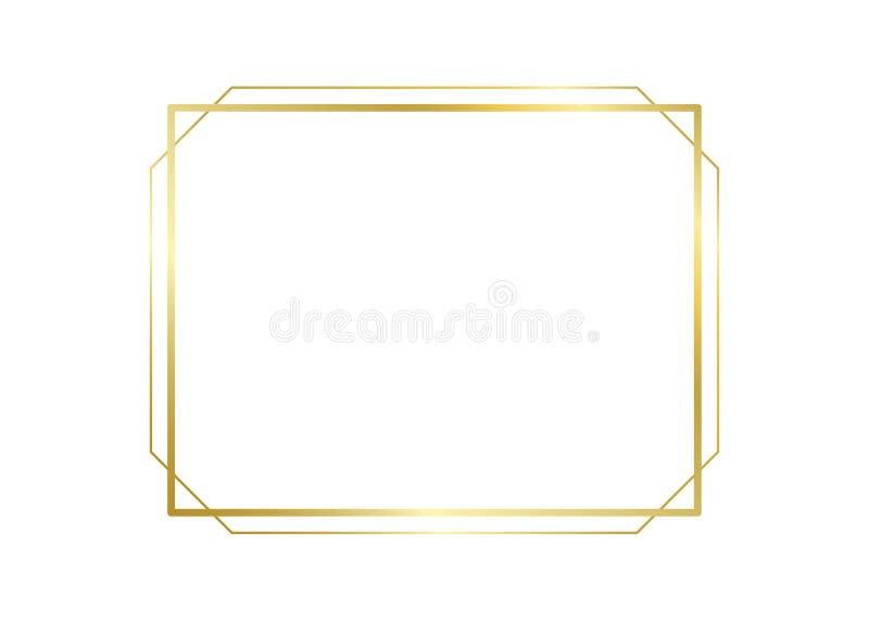 Decorative Gold Rectangle Frame for Note Text. Vintage Rectangular ...