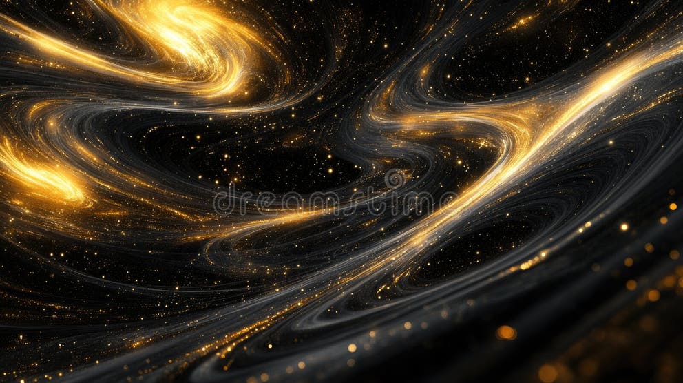 A Decorative Gold Swirl Pattern on a Dark Background Stock Photo ...