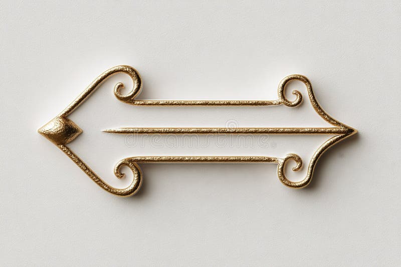 Decorative Golden Arrow Design with Elegant Curves and Points Suitable ...