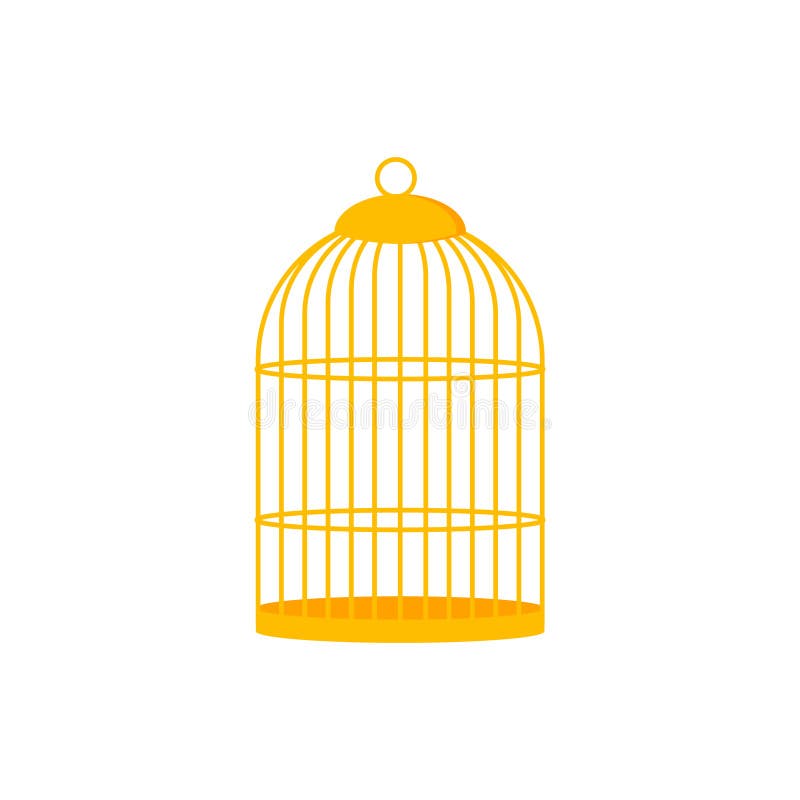 Golden Bird Cage Cartoon Vector Illustration Stock Vector ...