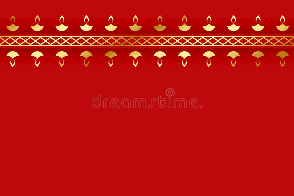 Decorative Golden Diwali Diya Border Background with Empty Space Stock ...