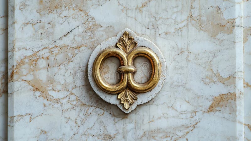 Decorative Golden Knob with Marble Background for Elegant Interiors ...